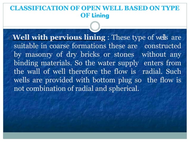 Water Resources Engineering types of wells with figures Denish Jangid ...