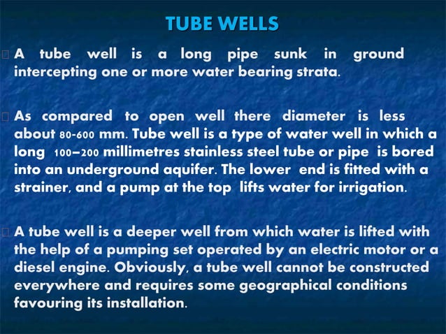 Water Resources Engineering types of wells with figures Denish Jangid ...