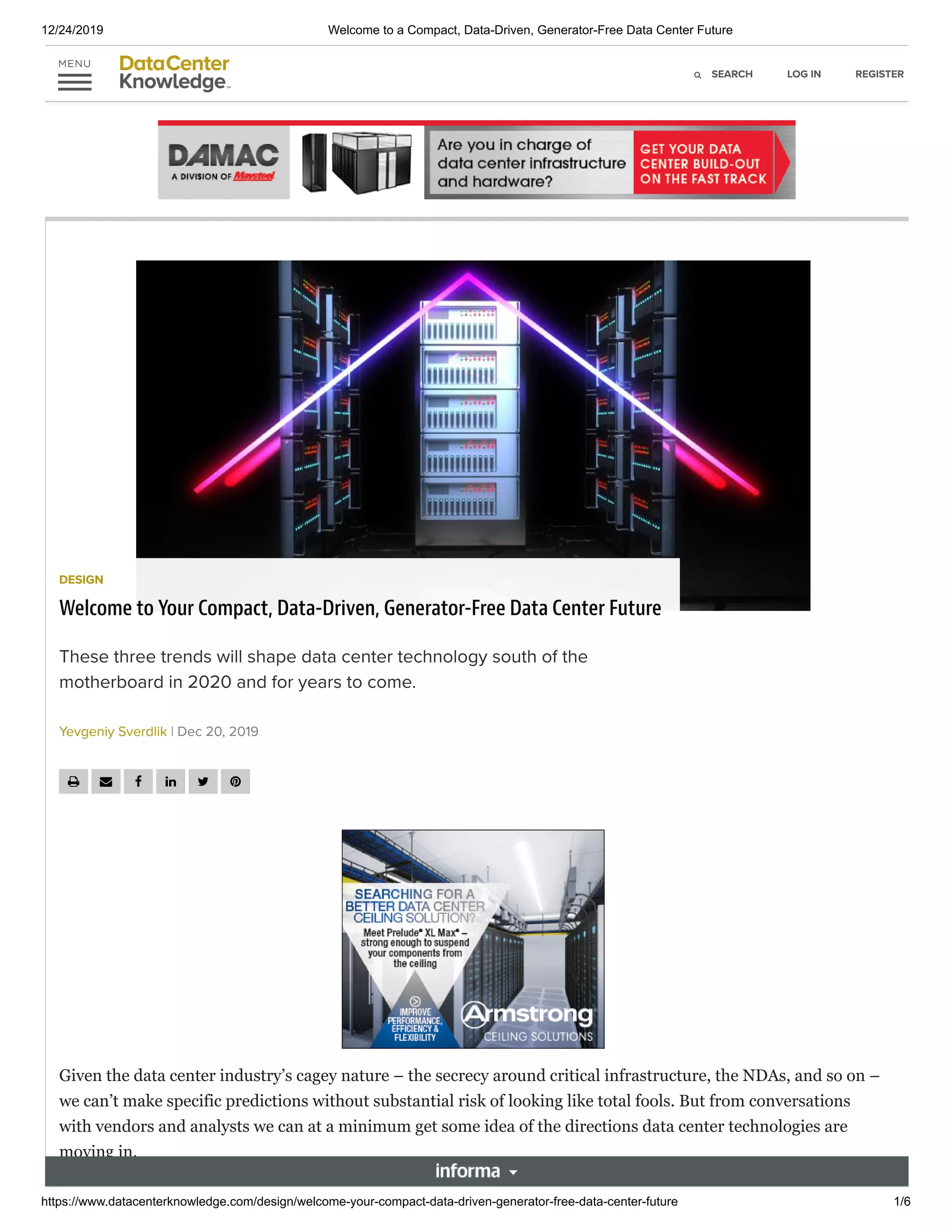 Welcome to Your Compact, Data-Driven, Generator-Free Data Center Future | PDF | Cloud Computing ...
