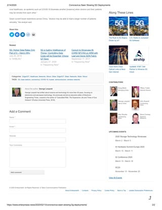 Coronavirus Seen Slowing 5G Deployments | PDF