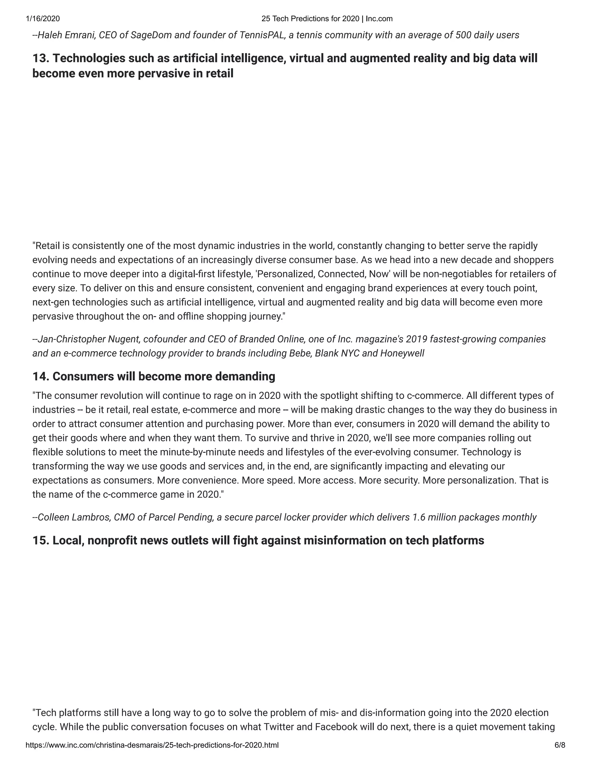 25 Tech Predictions for 2020 | PDF