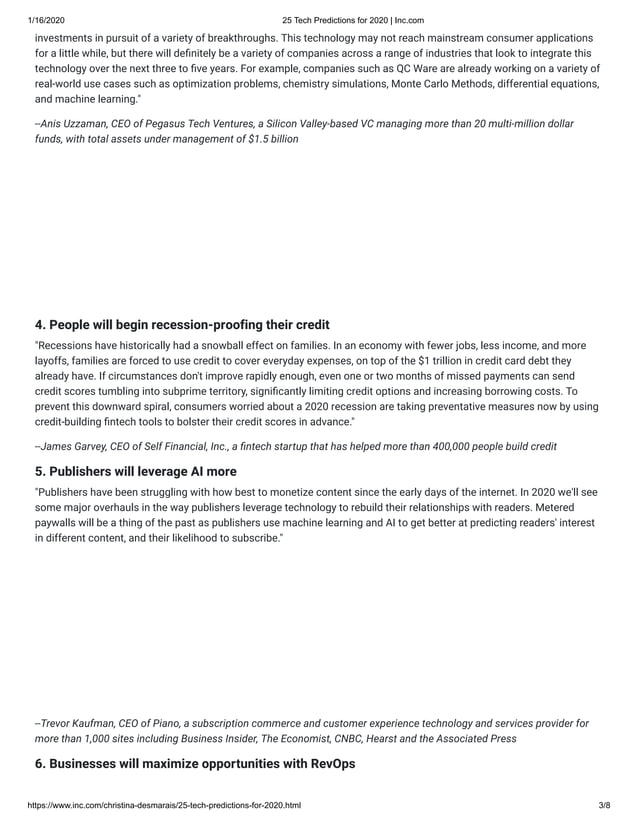 25 Tech Predictions for 2020 | PDF