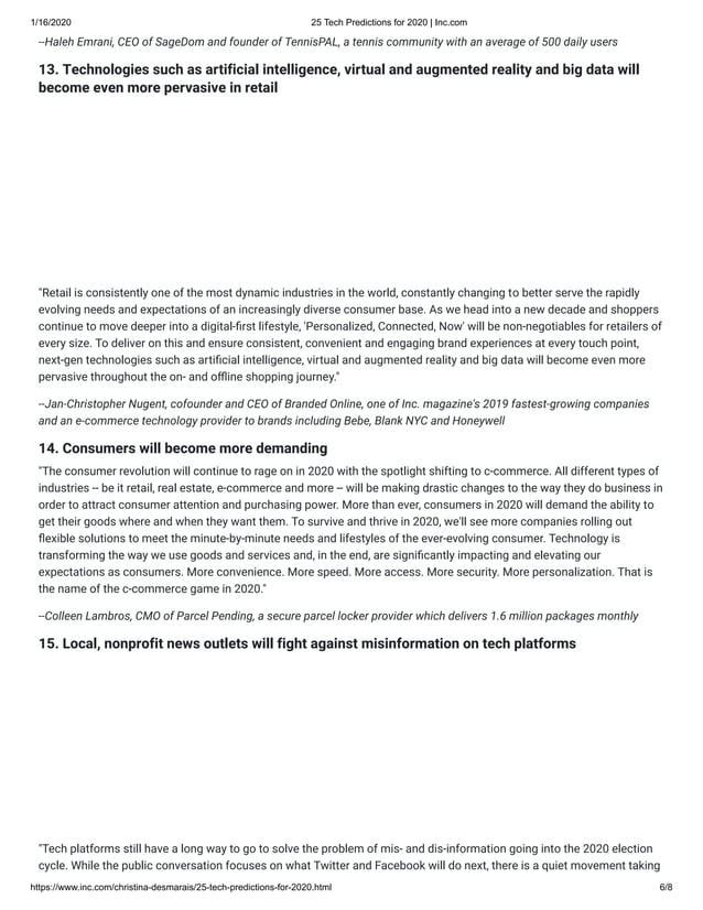25 Tech Predictions for 2020 | PDF