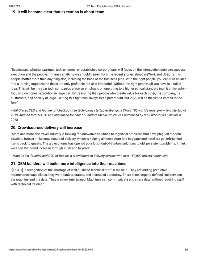 25 Tech Predictions for 2020 | PDF