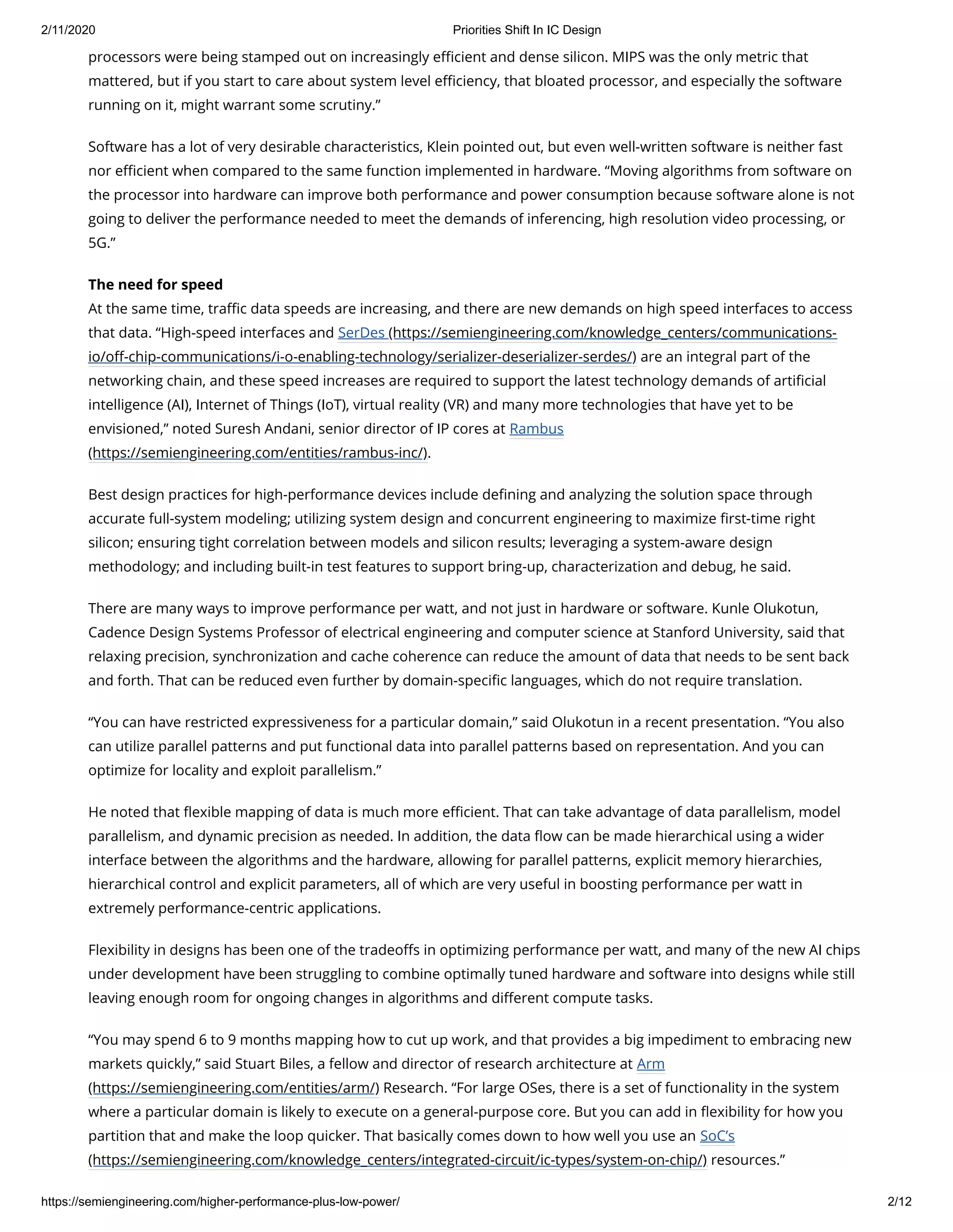 Priorities Shift In IC Design | PDF