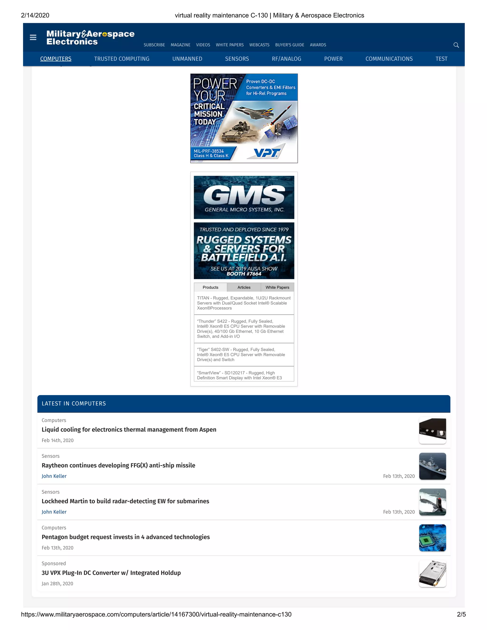 Air Force developing virtual reality-aided maintenance and training for ...