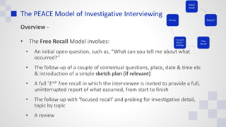 The PEACE Model of Investigative Interviewing | PPTX