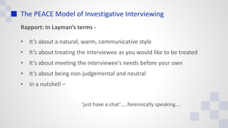 The PEACE Model of Investigative Interviewing | PPTX