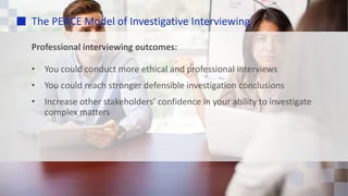 The PEACE Model of Investigative Interviewing | PPTX