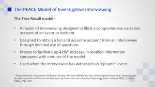 The PEACE Model of Investigative Interviewing | PPT