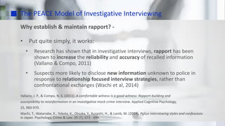 The PEACE Model of Investigative Interviewing | PPT