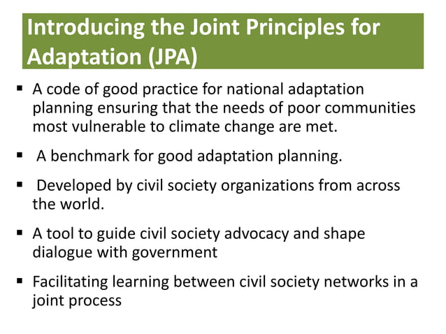 Joint Principles for Adaptation | PPT
