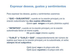 Usos del subjuntivo | PPTX
