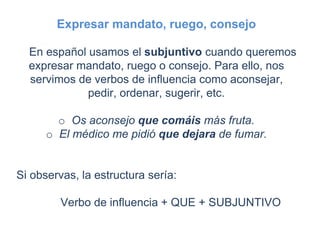 Usos del subjuntivo | PPTX