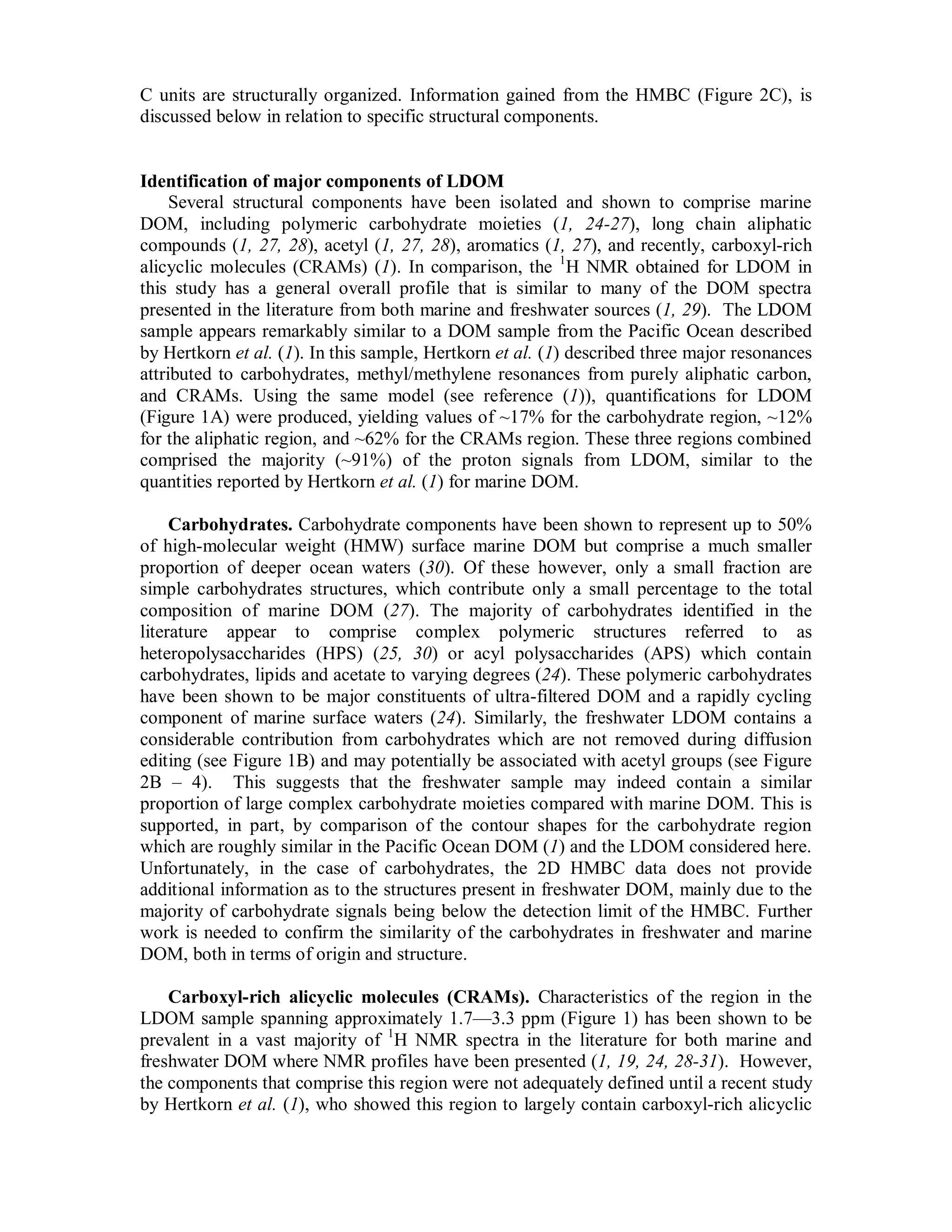 Major Structural Components in Freshwater Dissolved Organic Matter | PDF
