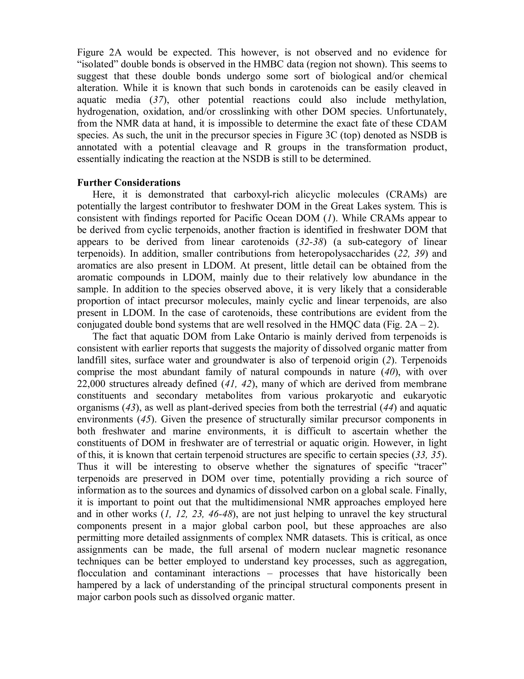 Major Structural Components in Freshwater Dissolved Organic Matter | PDF