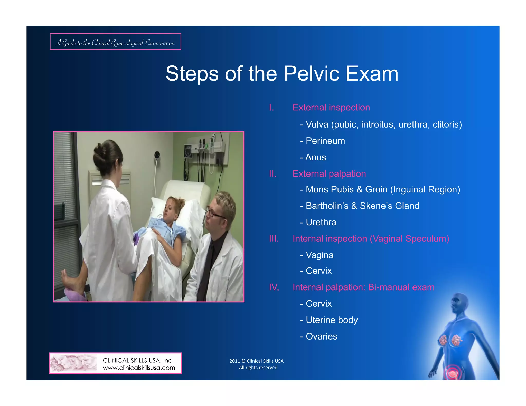 A Guide to the Clinical Gynecological Exam as Instructed by a Female ...