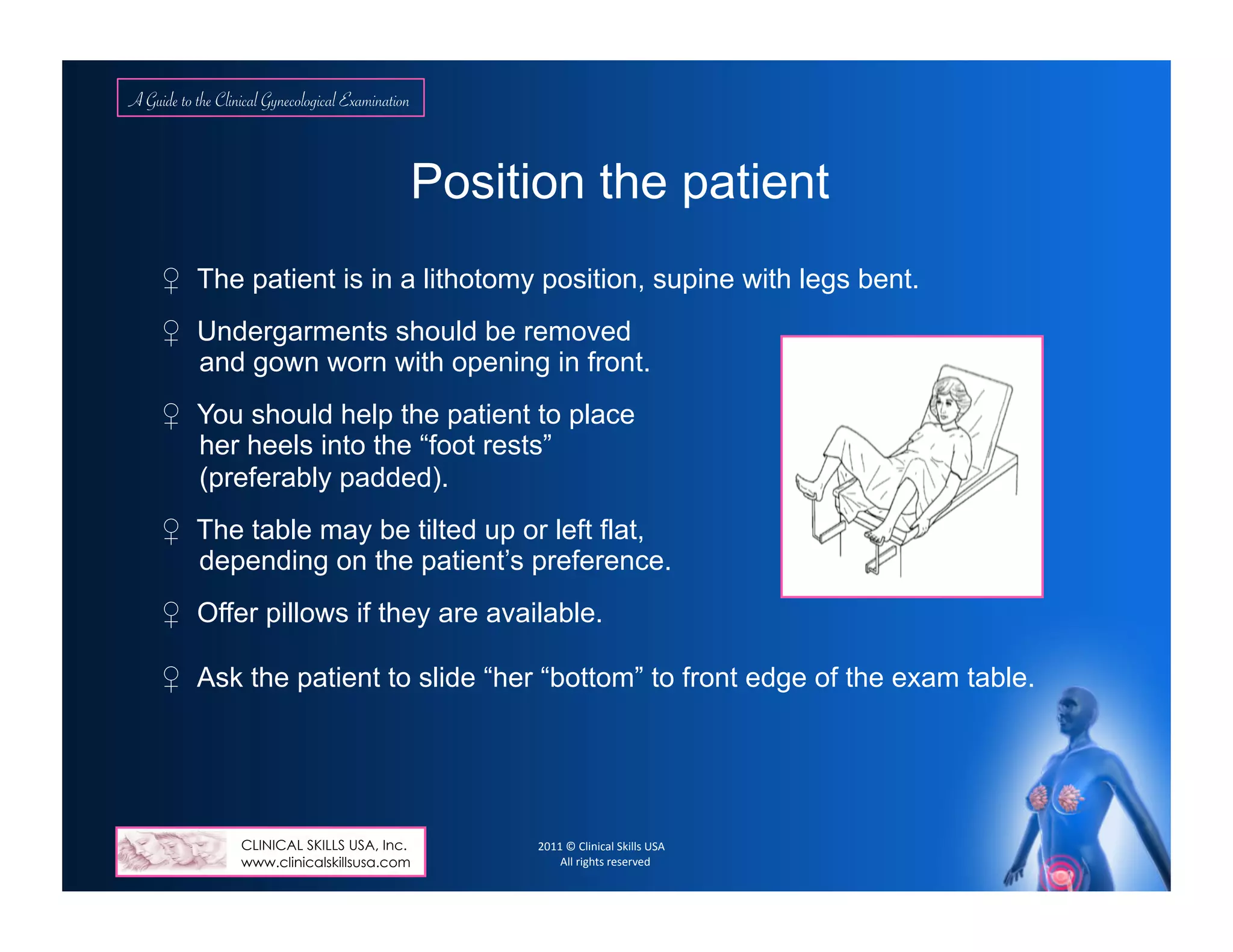 A Guide to the Clinical Gynecological Exam as Instructed by a Female ...