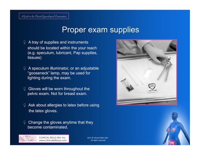 A Guide to the Clinical Gynecological Exam as Instructed by a Female ...