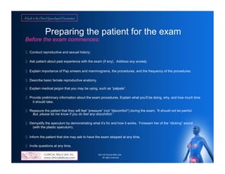 A Guide to the Clinical Gynecological Exam as Instructed by a Female ...