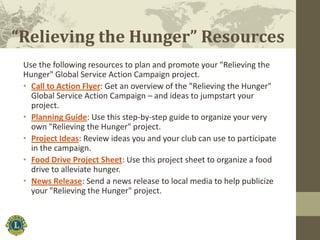 Working Together to Relieve Hunger | PPTX