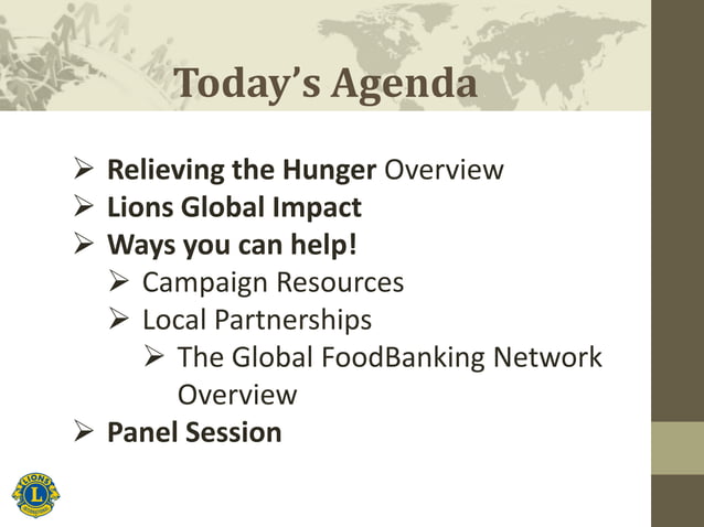 Working Together to Relieve Hunger | PPT