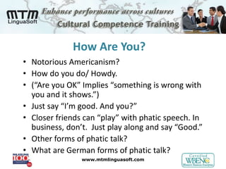 USA - Germany Cross Cultural Differences | PPTX