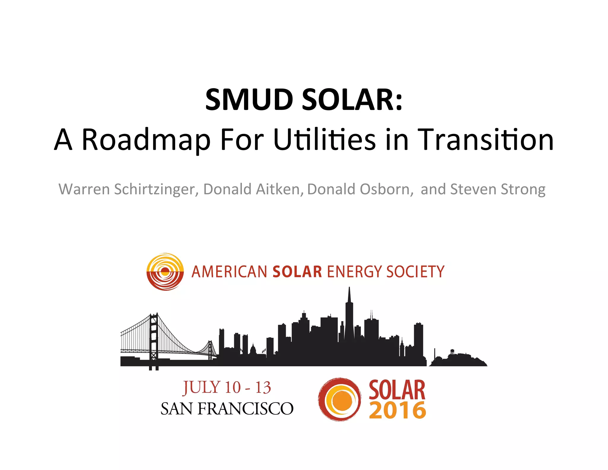 SMUD Solar: A Roadmap for Utilities in Transition | PPT