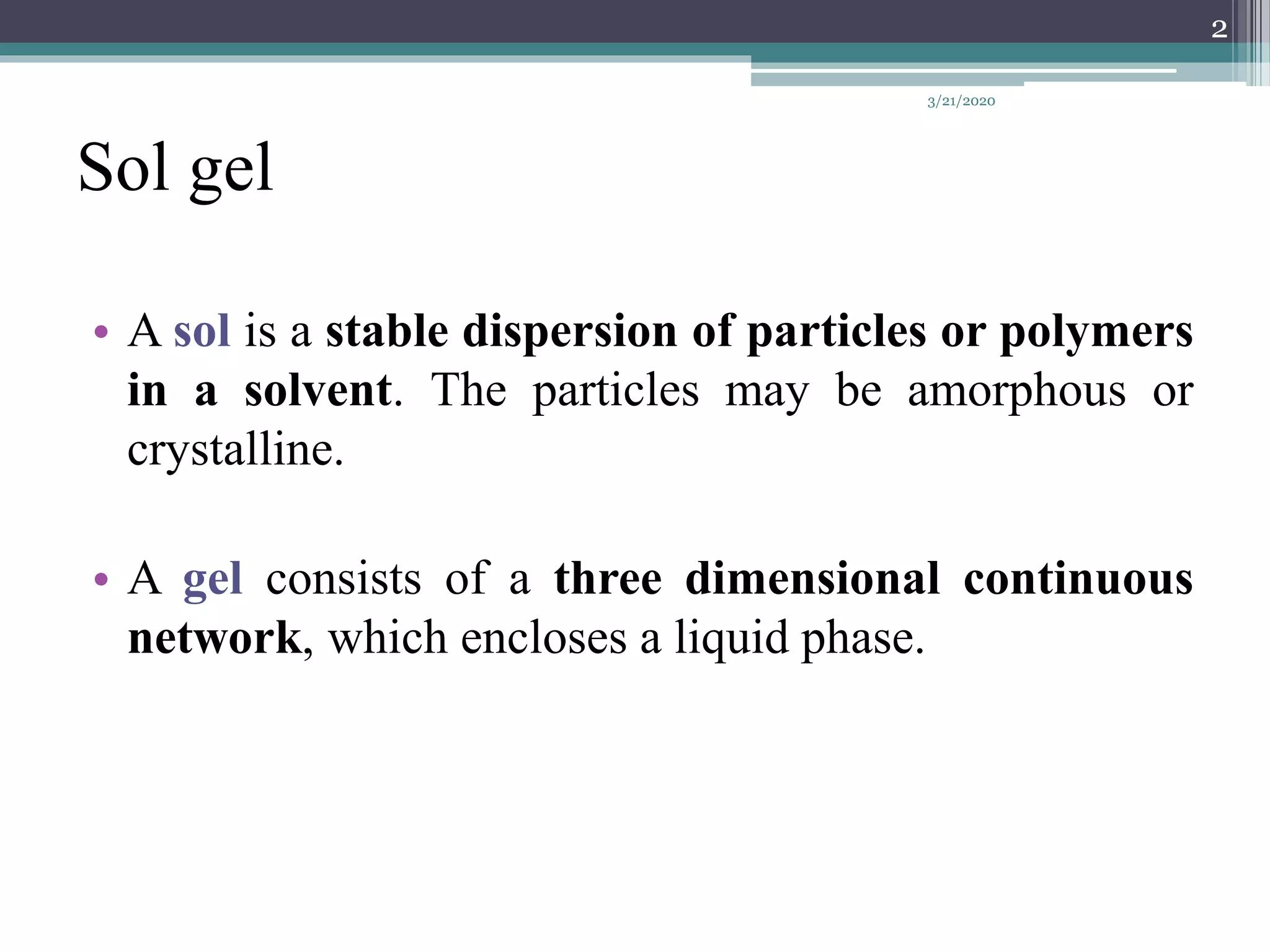 Slide share version solgel method | PPTX