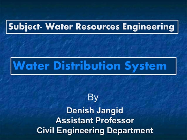 water distribution system & warabandi by Denish Jangid unit 2 Water ...