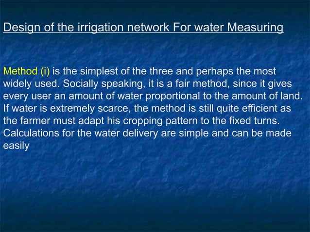 water distribution system & warabandi by Denish Jangid unit 2 Water ...