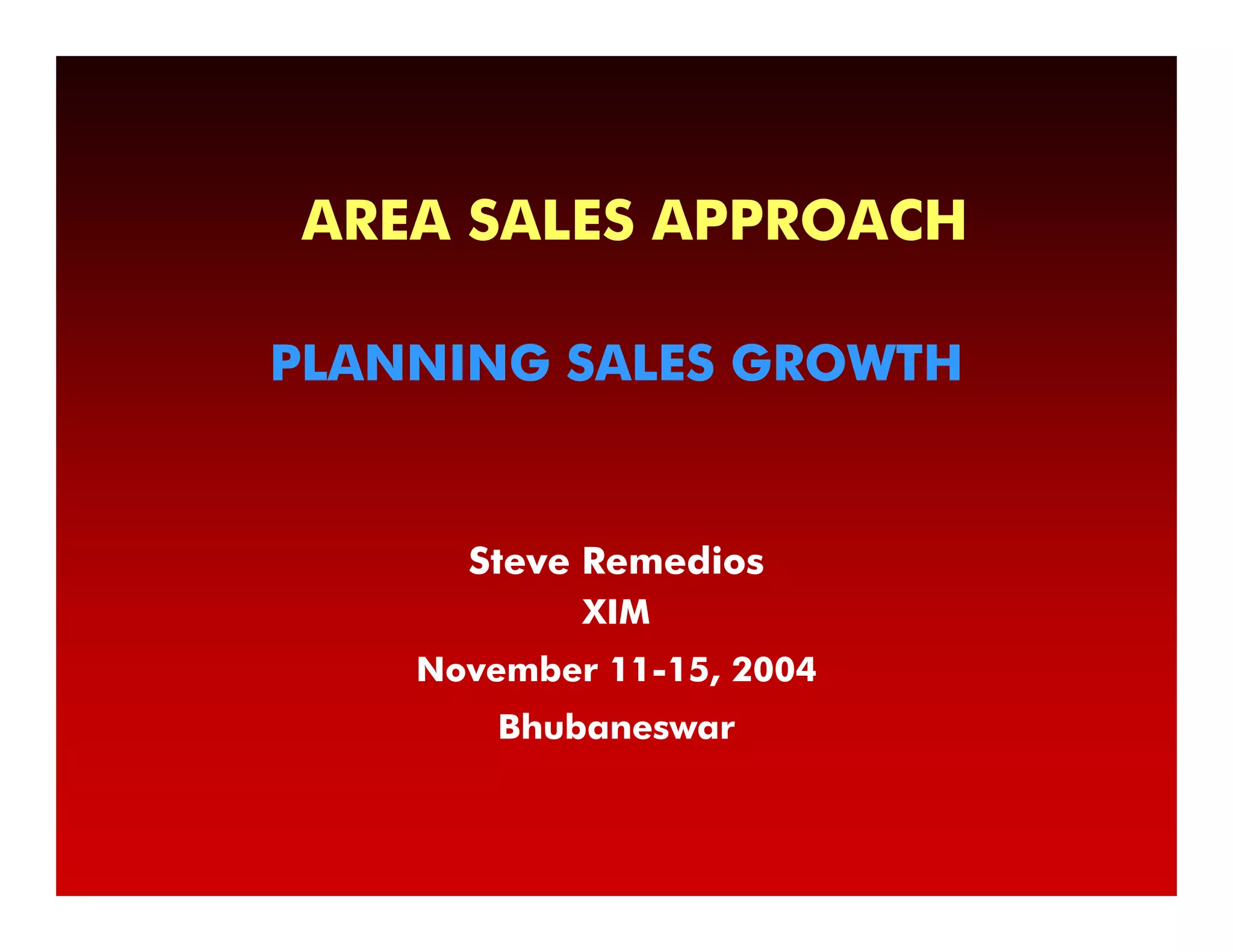 xim 4 - area sales approach | PPT