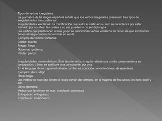 tema. los verbos irregulares | PPTX