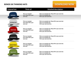 Slideshop de-bonos-six-thinking-hats | PPT