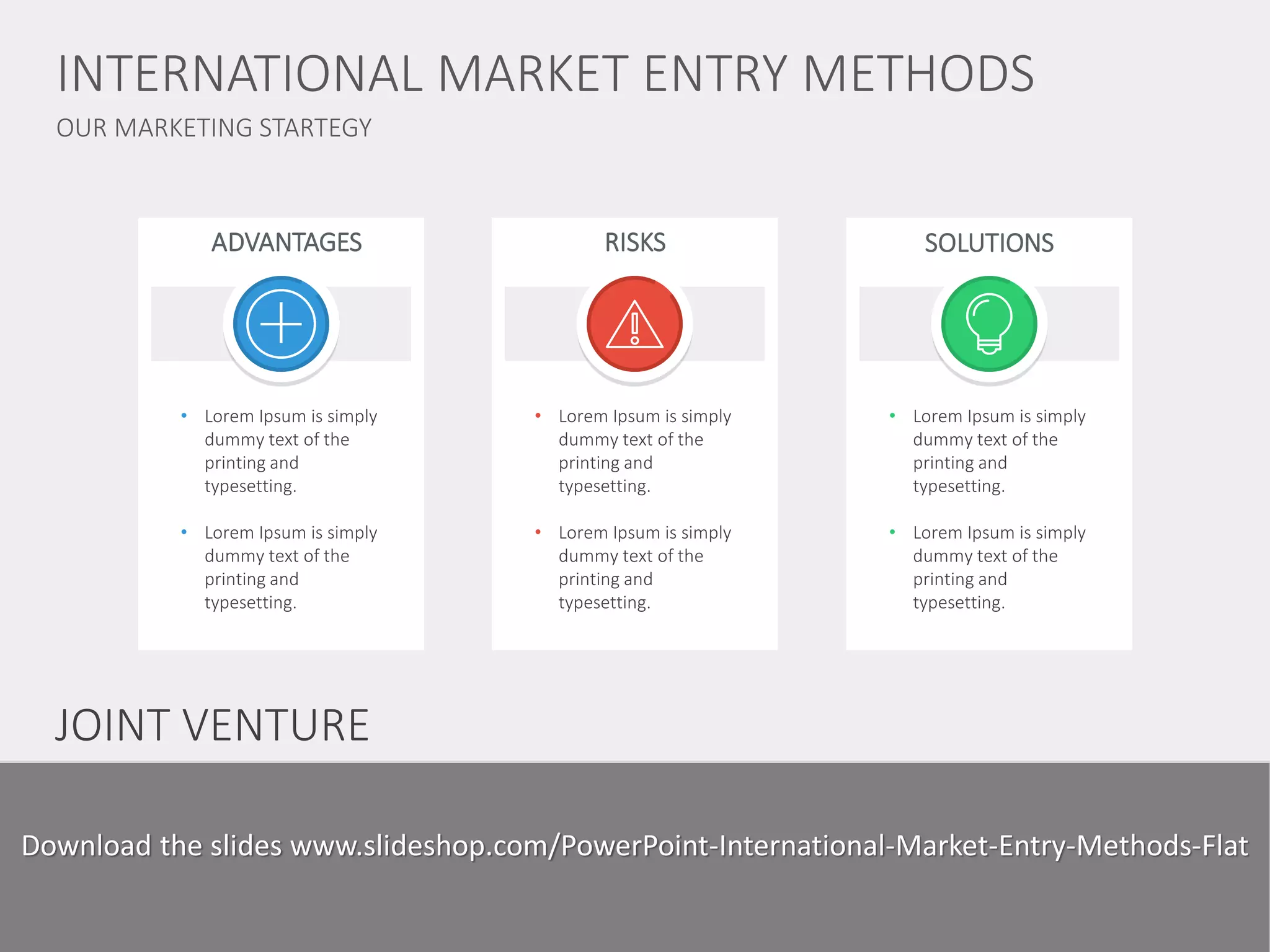 International Market Entry Methods Flat | PPT