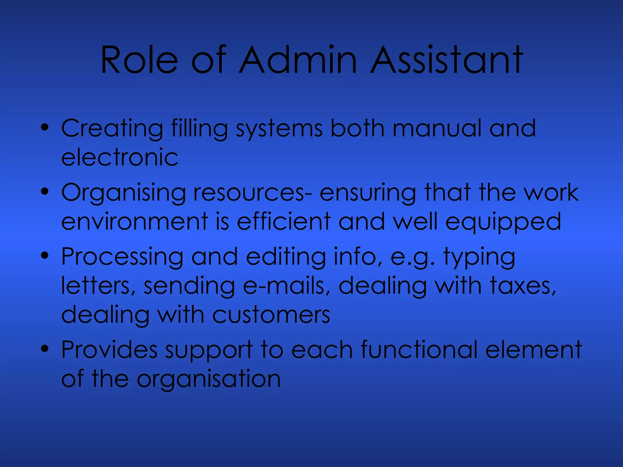Admin Assistant v Senior Admin Assistant | PPT