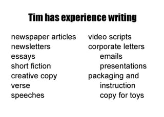 Tim Lemire: Communications Specialist | PPT