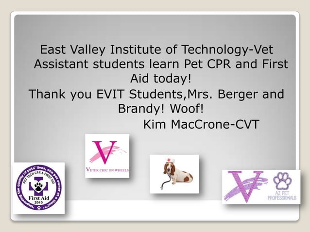 Pet CPR and First Aid Class with EVIT! | PPT