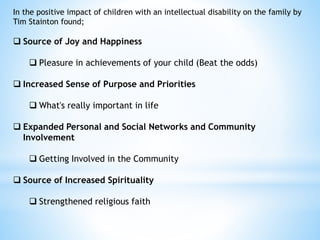 Impact of a child with a disability | PPT