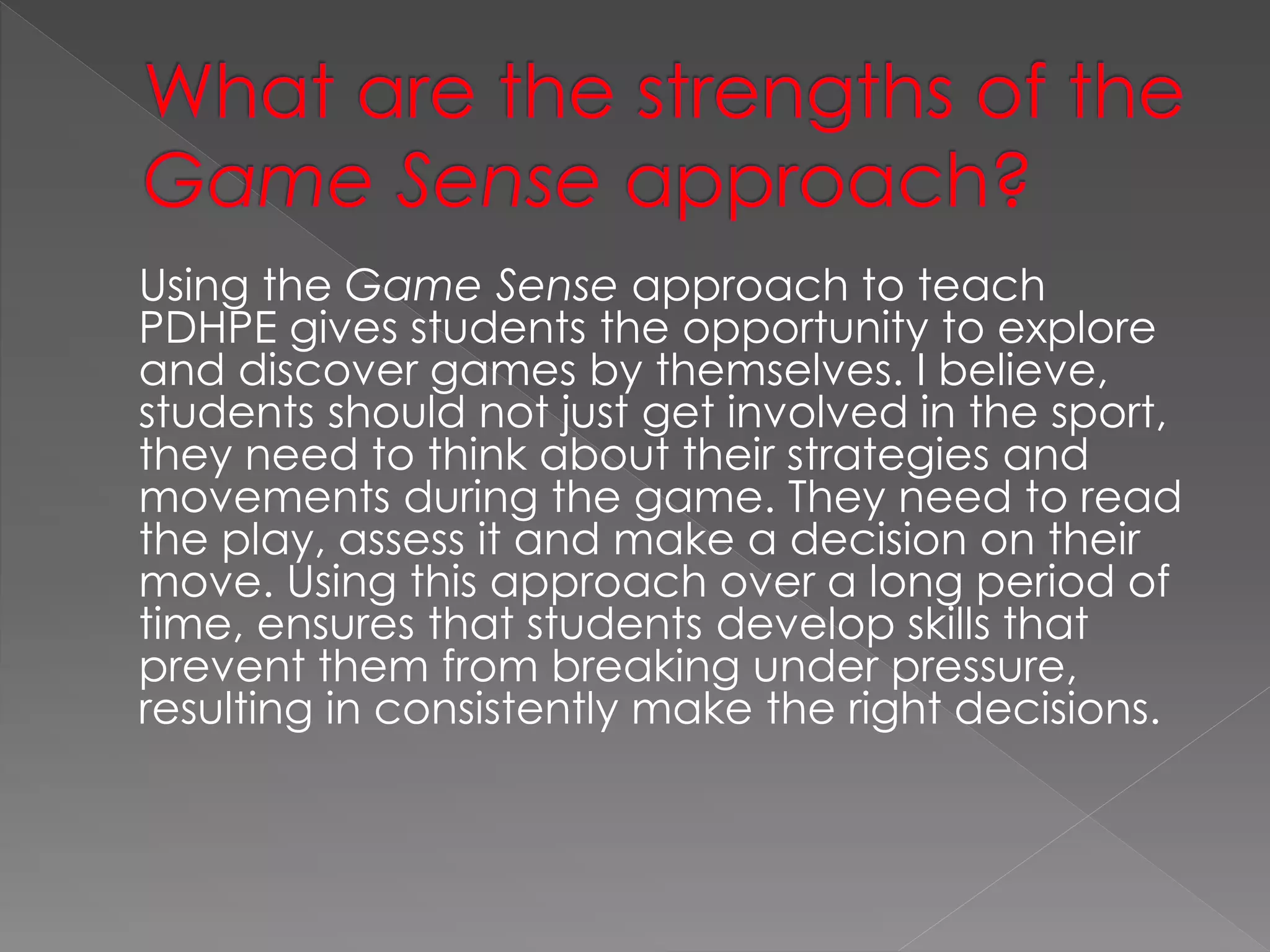 Game Sense approach | PPTX | Educational Video Games | Video Game Genres