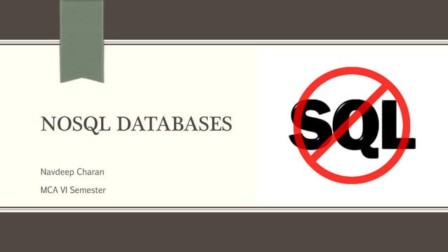 A Seminar on NoSQL Databases. | PPSX | Databases | Computer Software ...