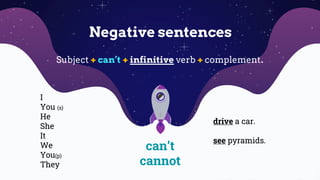 Slideshow about modal verb can & can't. | PPT