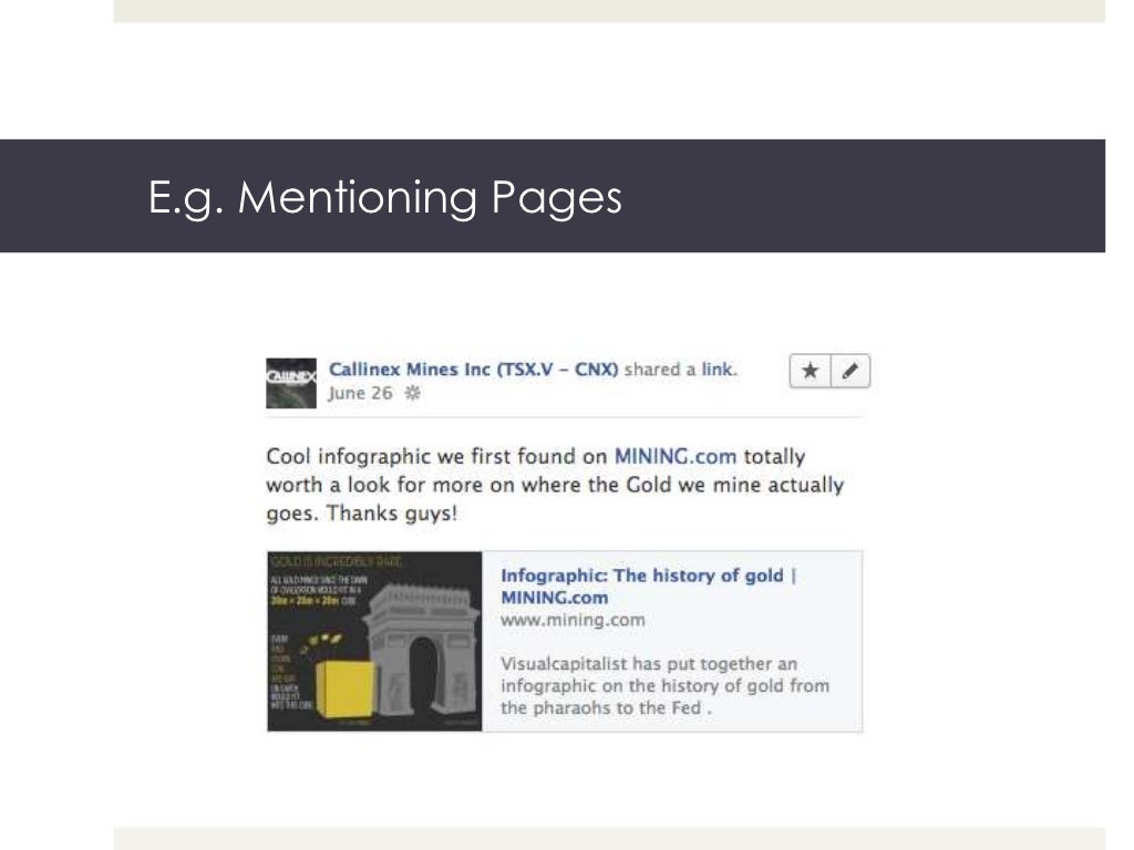 E.g. Mentioning Pages