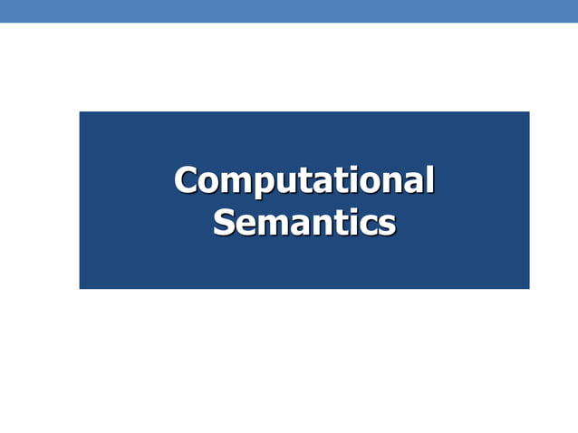 Computational Semantics | PPT