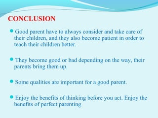 Slide show what is a good parent | PPT