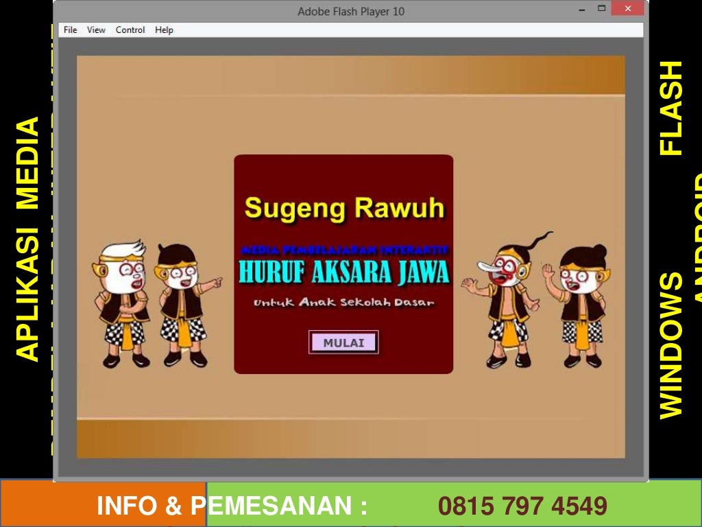 Contoh Aplikasi Media Pembelajaran Interaktif Menulis Aksara Jawa - Riset