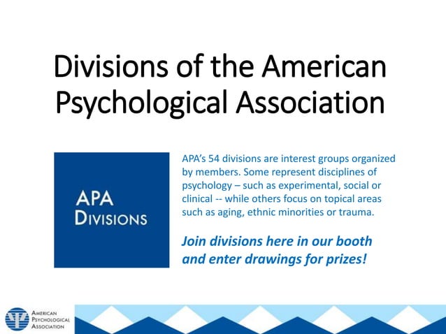 APA Divisions Slideshow at APA Convention 2016 | PPT
