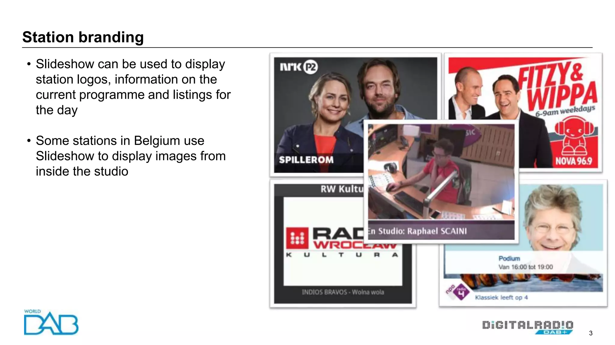 DAB slideshow status and examples | PPTX