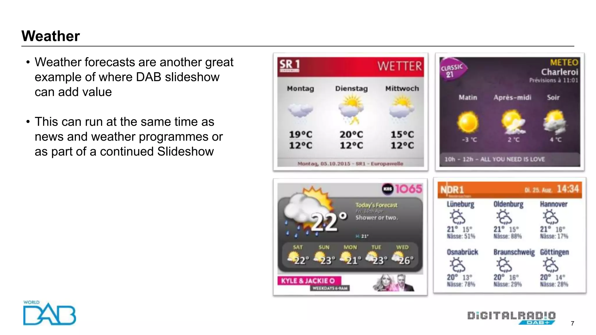 DAB slideshow status and examples | PPTX