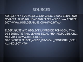 How To Spot Elder Abuse and Mistreatment | PPT